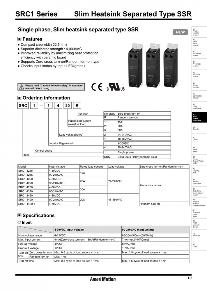 SRC1 Series technical document, page 1