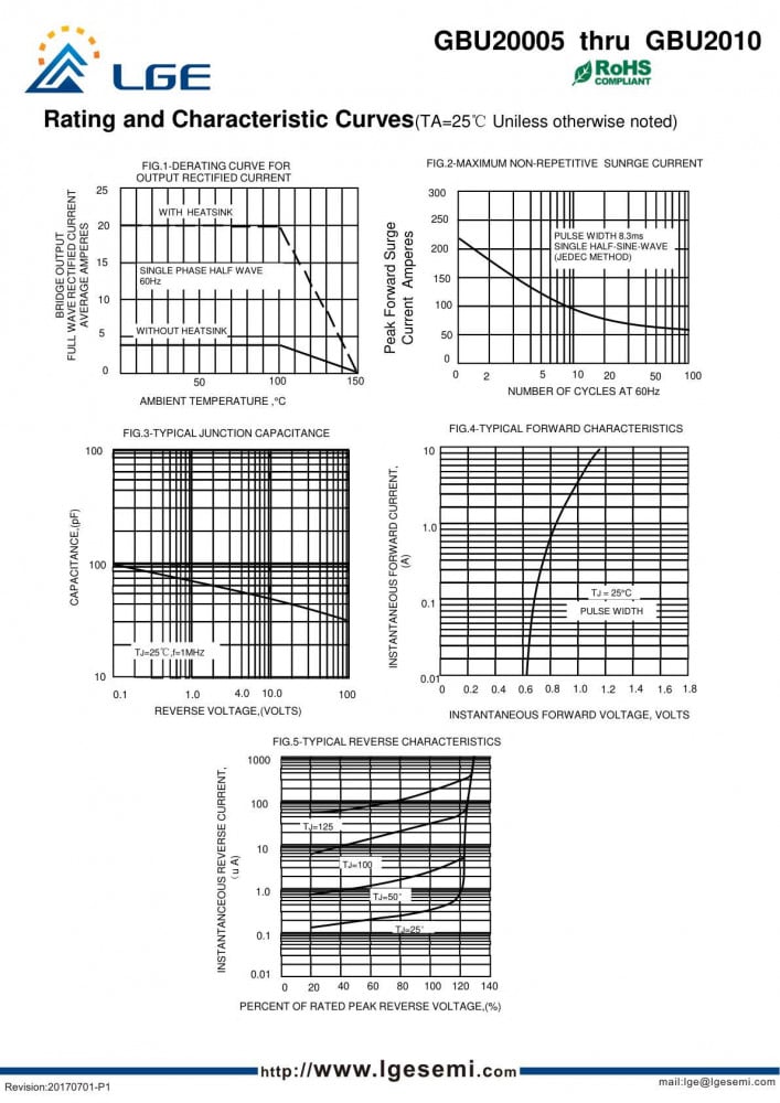 LGE GBU bridge rectifier datasheet page 2