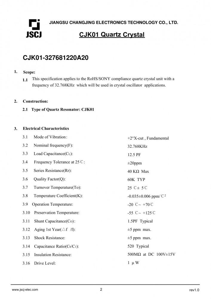 CJK01-327681220A20 specification page 2