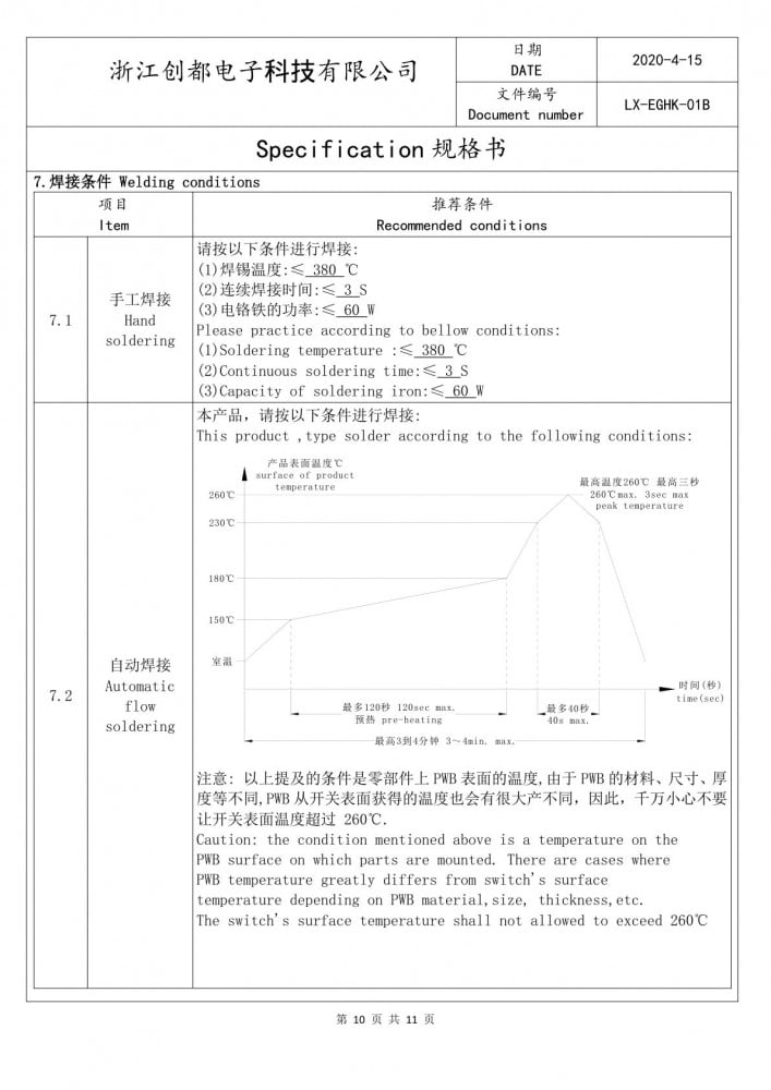 CAX TS-1102S-6x6x8.5-250 specification page 10