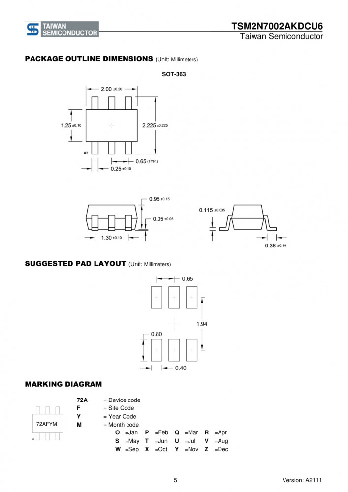TSM2N7002AKDCU6 technical document page 5