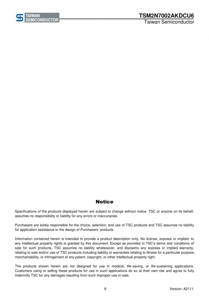 TSM2N7002AKDCU6 technical document page 6