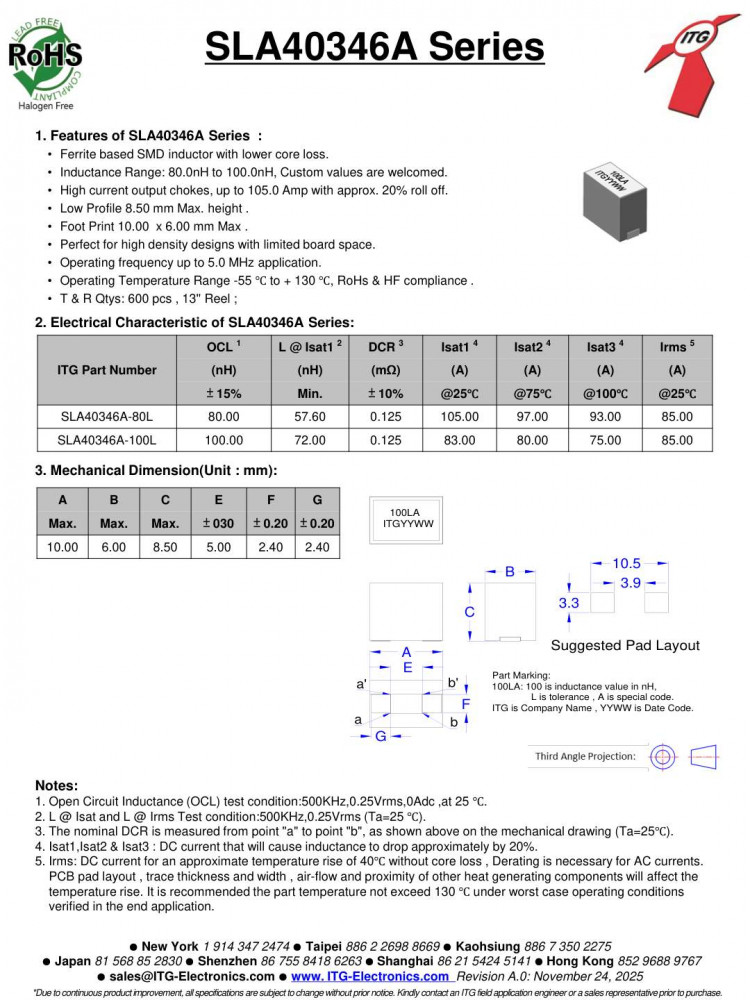 SLA40346A technical document page 1