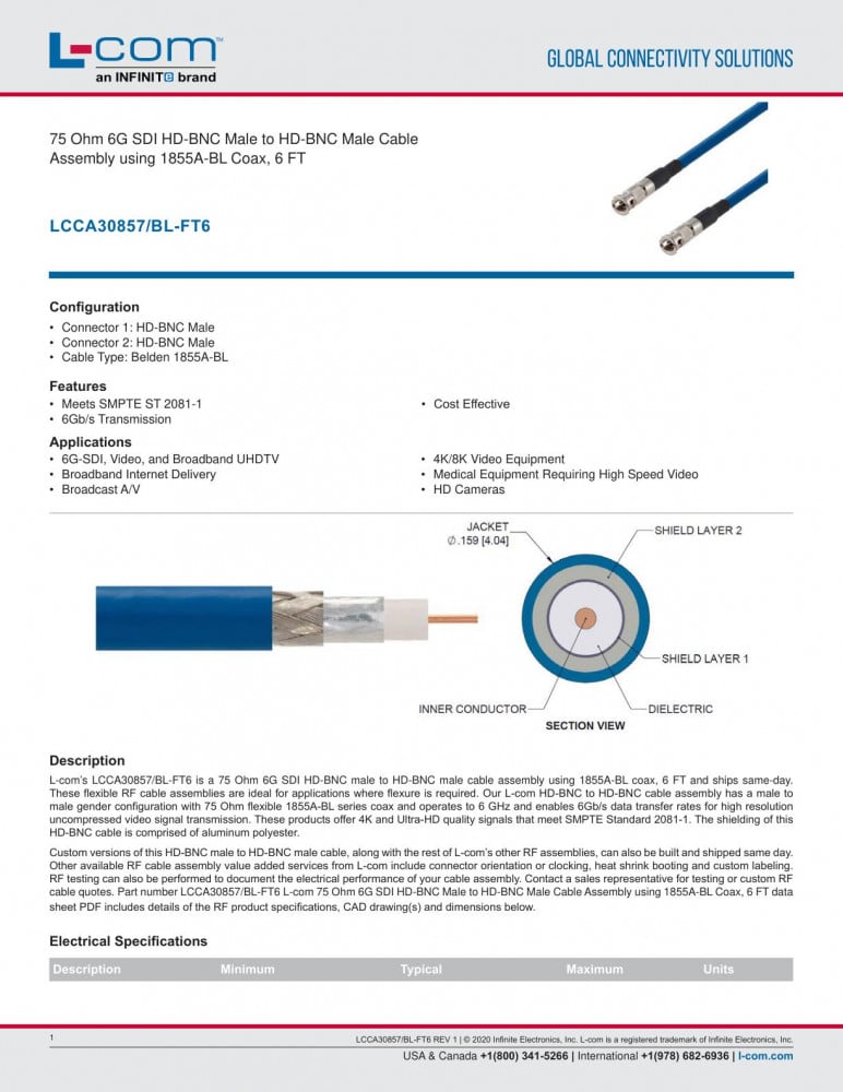 LCCA30857/BL-FT6 technical document page 1