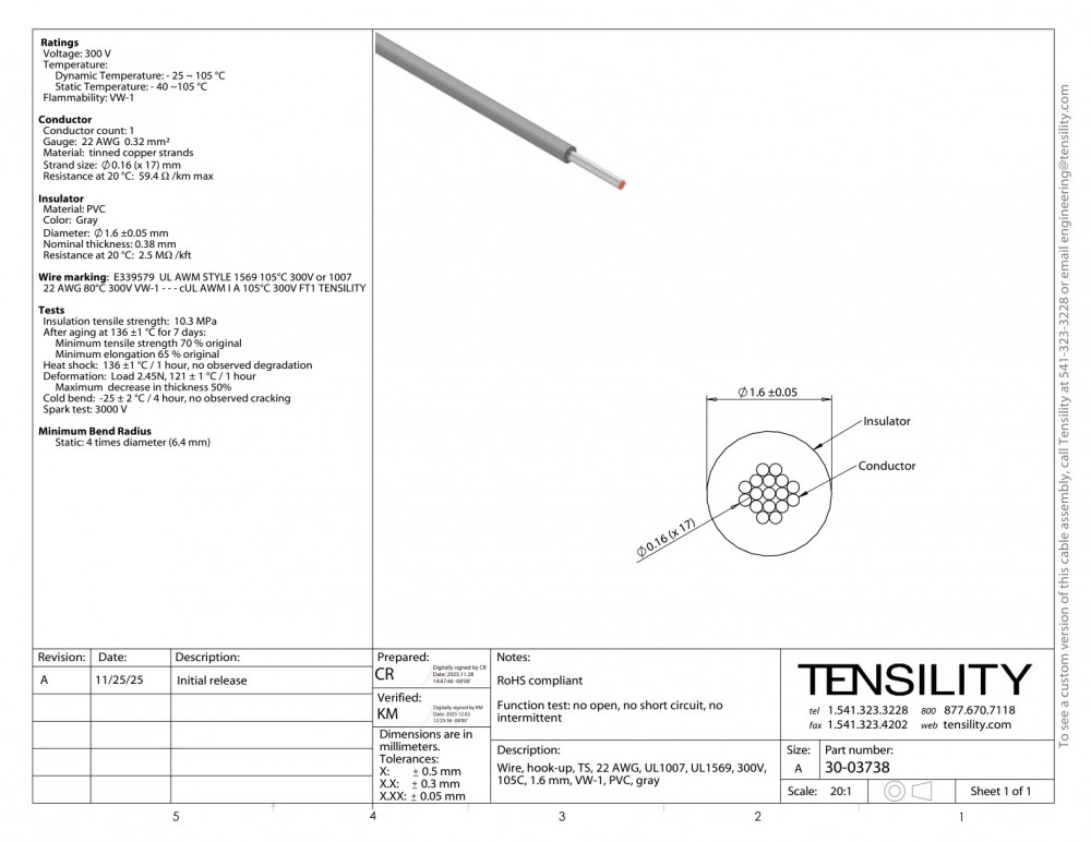 Tensility 30-03738 product drawing preview