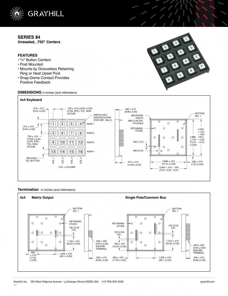 Grayhill Series 84 documentation page 2