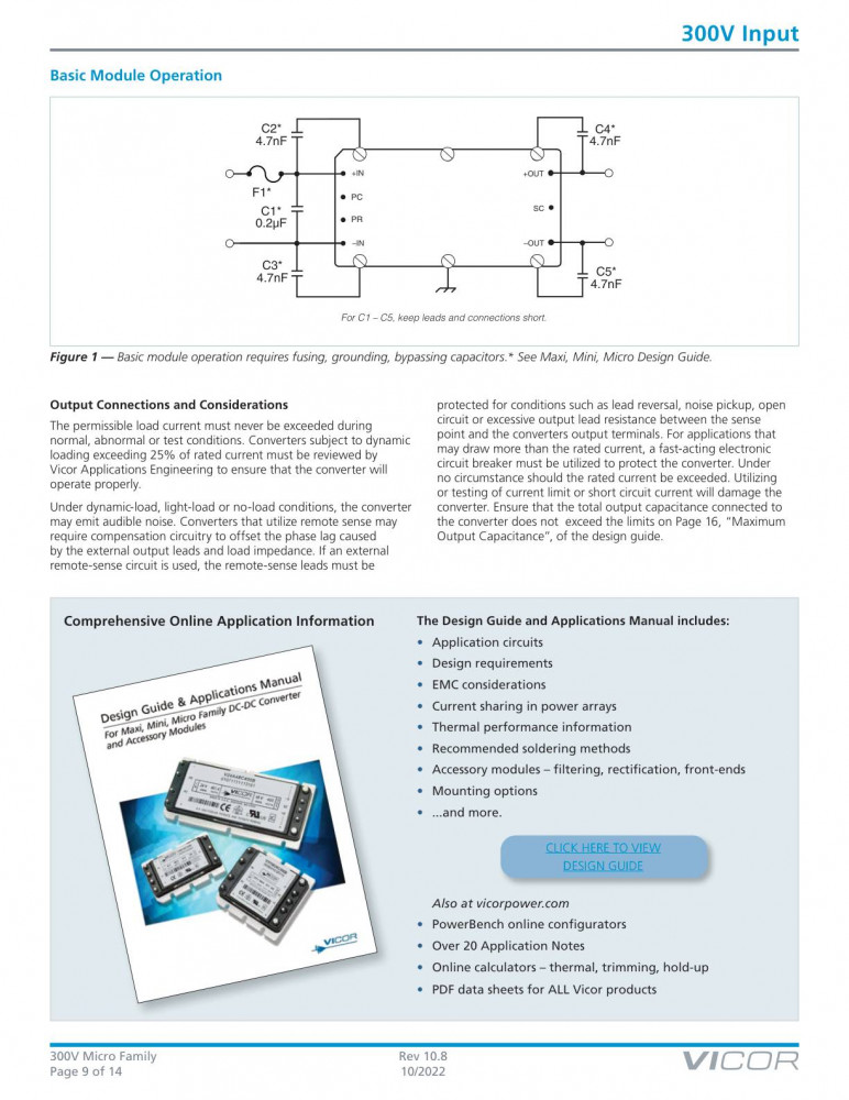 VICOR 300C converter documentation page 9