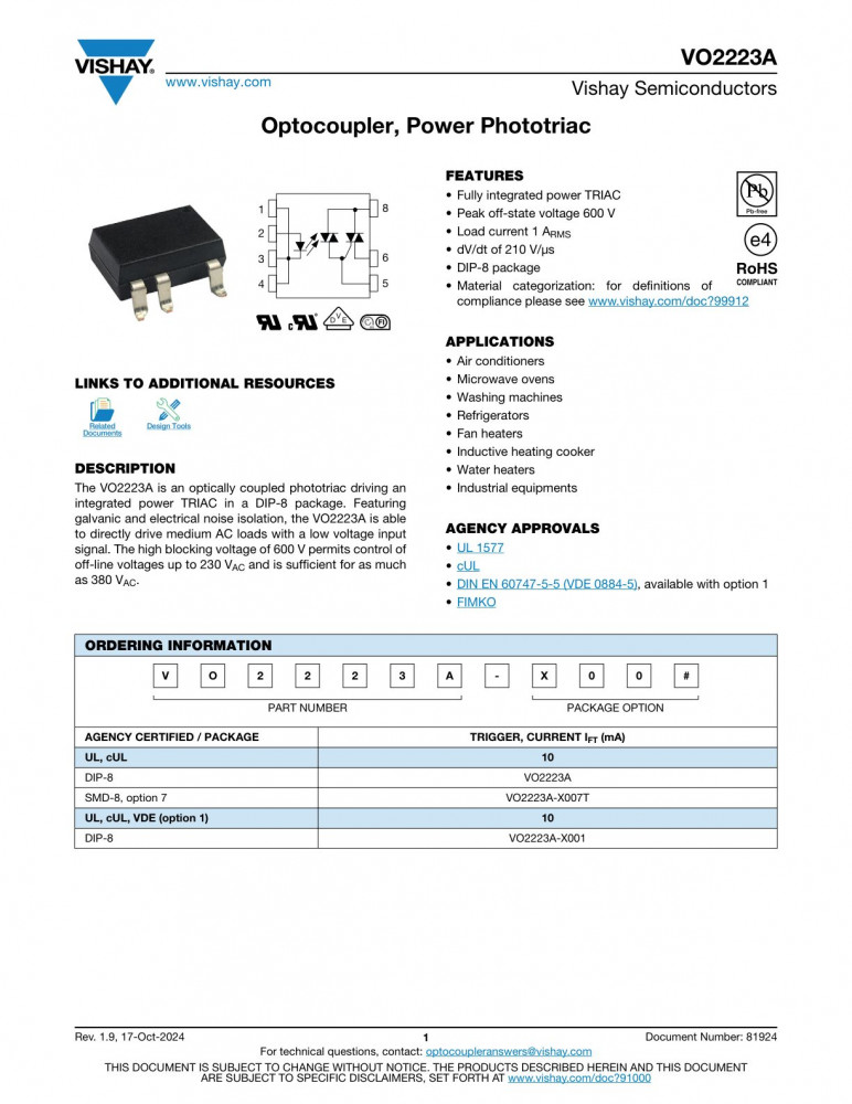 VO2223A datasheet page 1