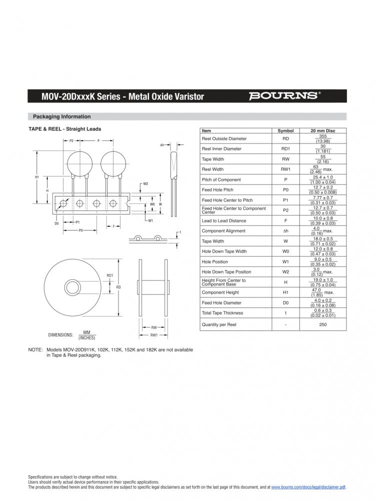 BOURNS MOV-20DxxxK datasheet page 7