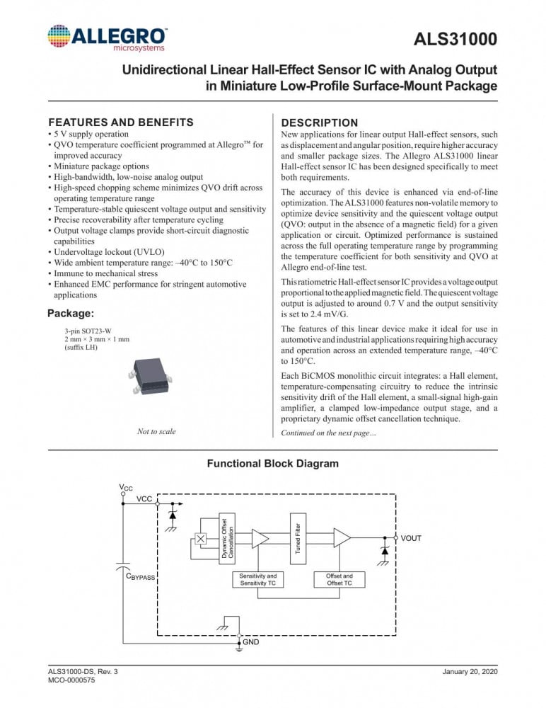 ALS31000 datasheet page 1