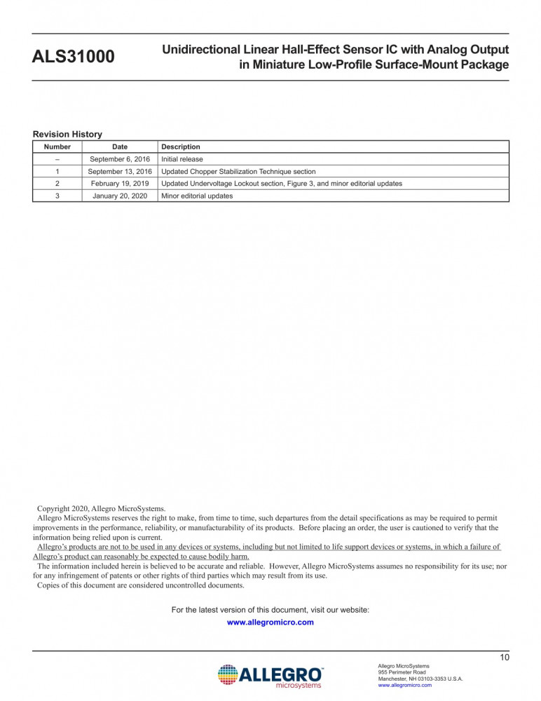 ALS31000 datasheet page 10