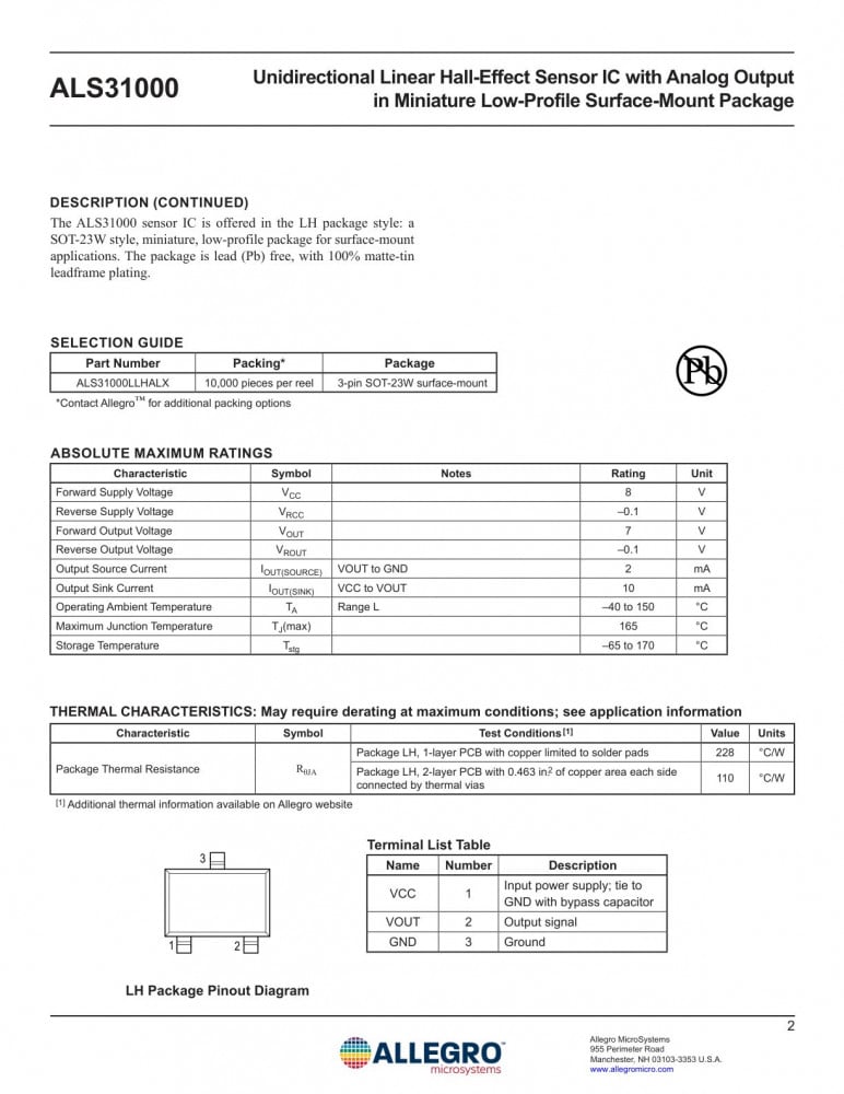 ALS31000 datasheet page 2