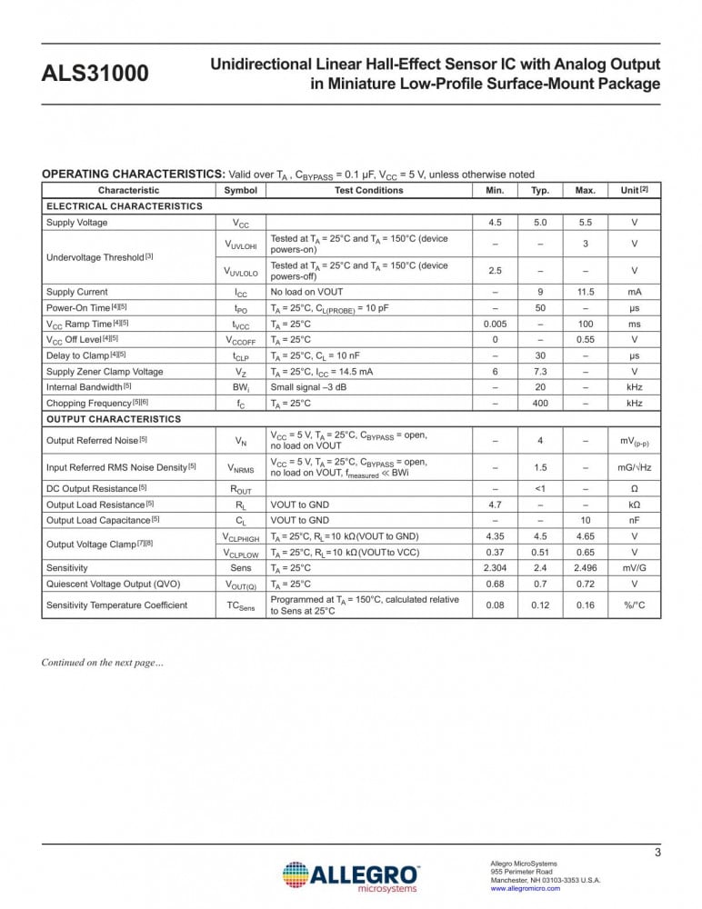 ALS31000 datasheet page 3