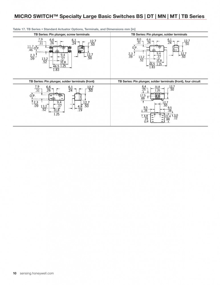 Honeywell datasheet page 10