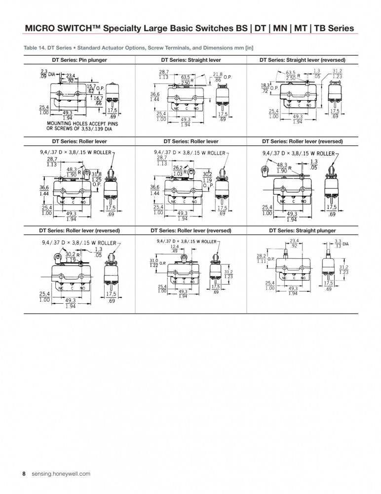 Honeywell datasheet page 8