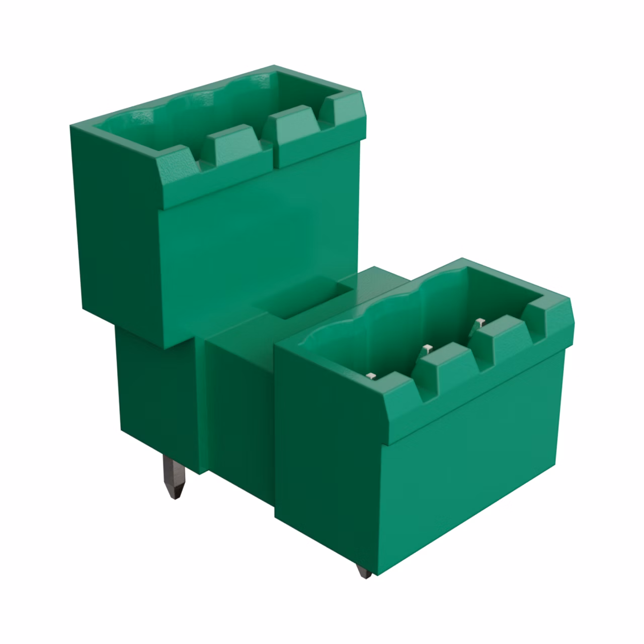 5.00mm Pitch Eurostyle Vertical Dual Level PCB Header, Closed Ends, Green Housing, 6 Circuits for sale