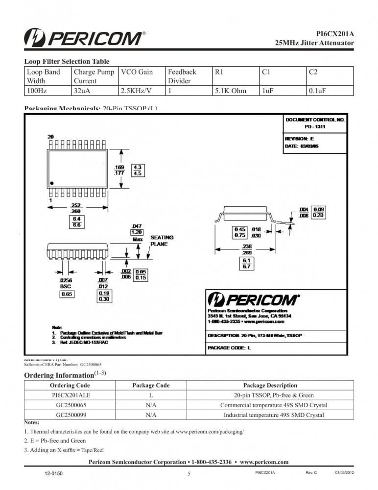 PI6CX201ALEX-1304 datasheet page 5