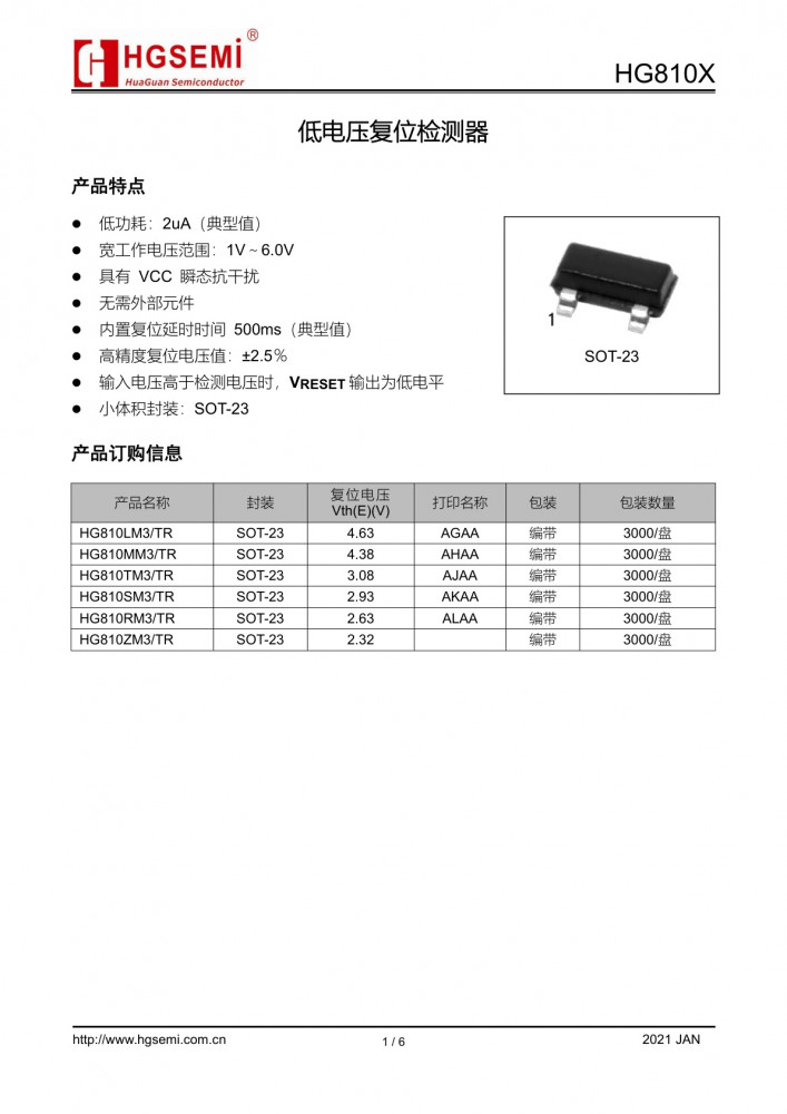 HG810TM3/TR datasheet page 1