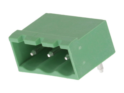 5.08mm Pitch Eurostyle Right-Angle PCB Header, Green Housing, 6 Circuits