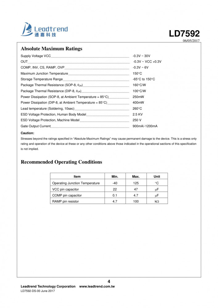 LD7592 datasheet page 4