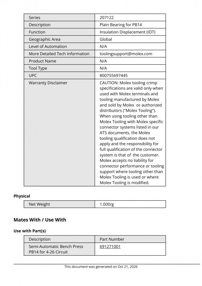 MOLEX 690187081 product document, page 2
