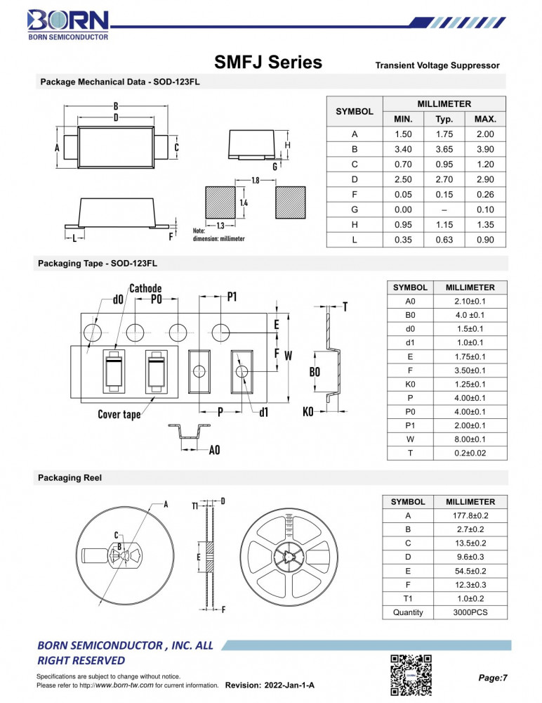 BORN SMFJ series datasheet page 7
