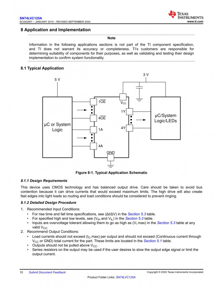 SN74LVC125A technical document page 10