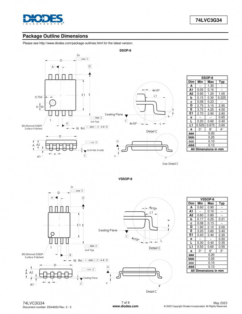 74LVC3G34V8-7 datasheet page 7