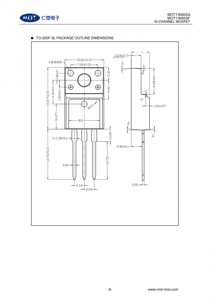 MOT13N50SF datasheet page 5