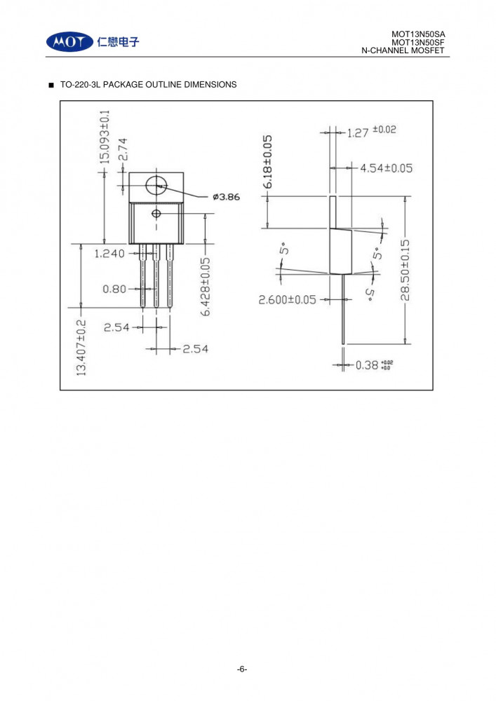 MOT13N50SF datasheet page 6