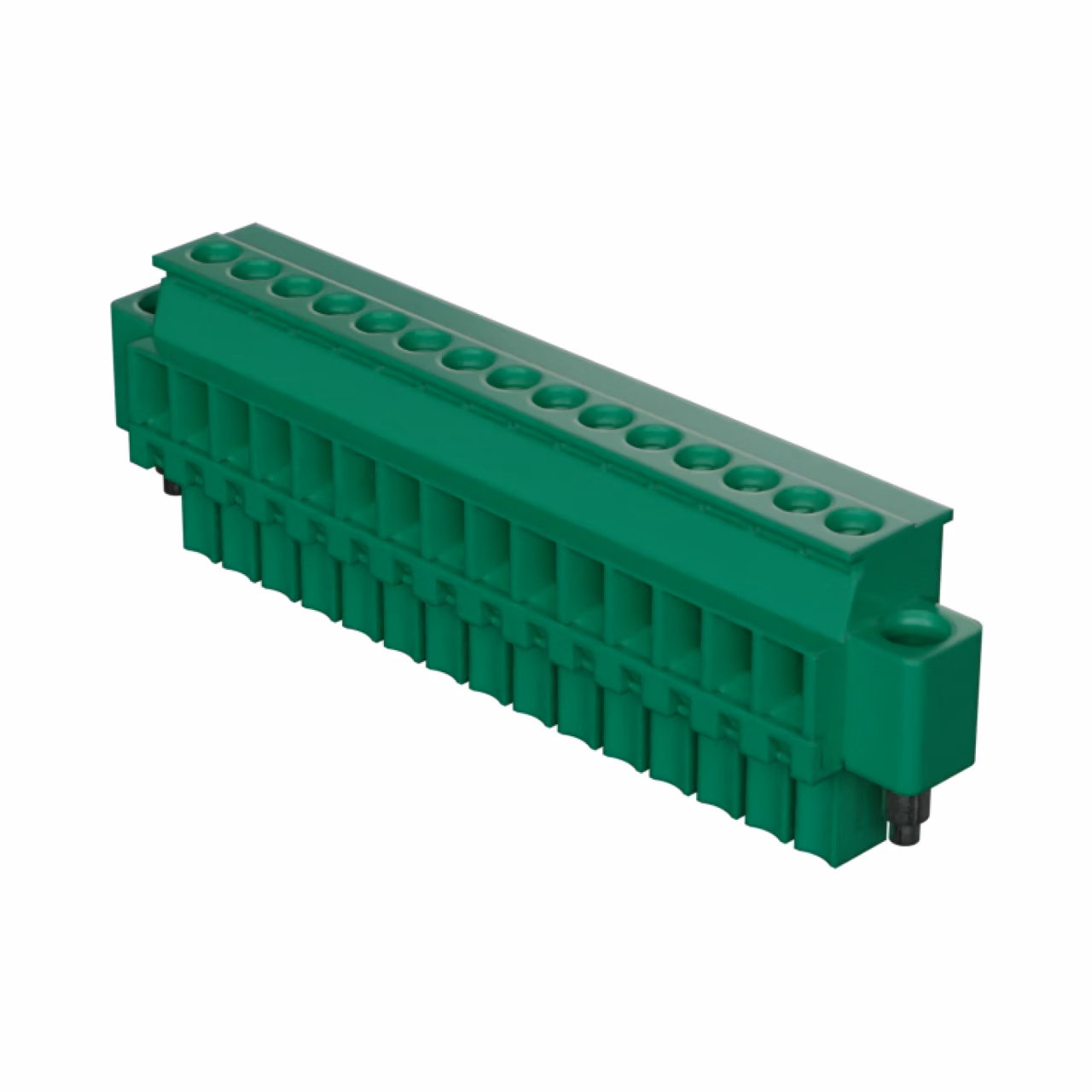 3.50mm Pitch Eurostyle Vertical Plug, with Retention Screws, Rear Wire Entry, Green Housing, 15 Circuits for sale