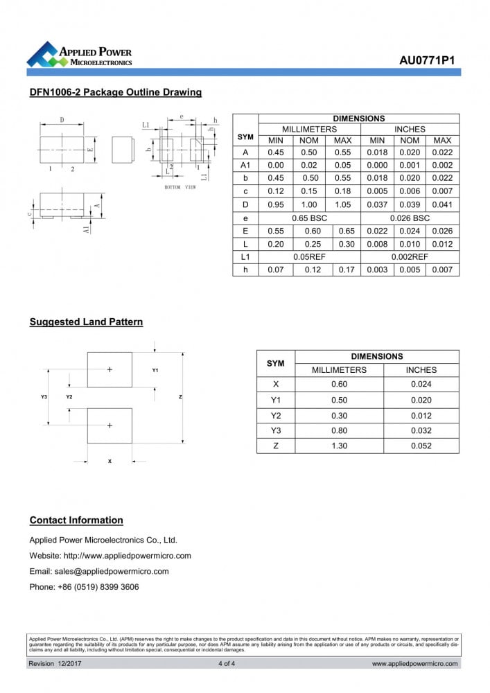 AU0771P1 datasheet page 4