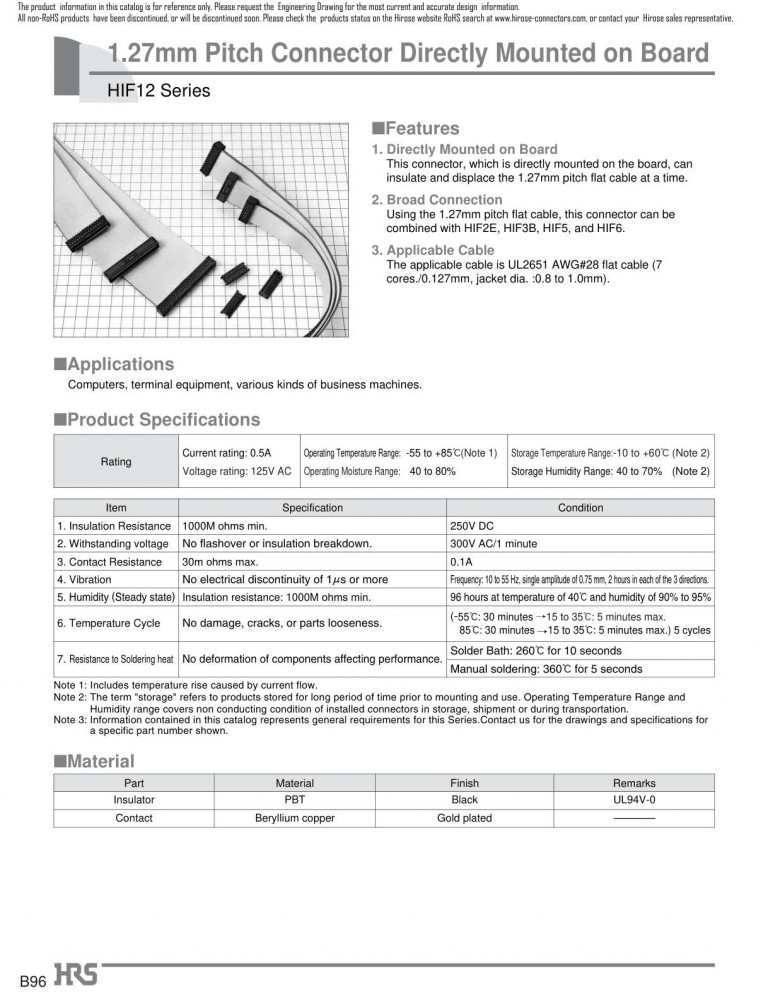 HRS HIF12 datasheet page 1