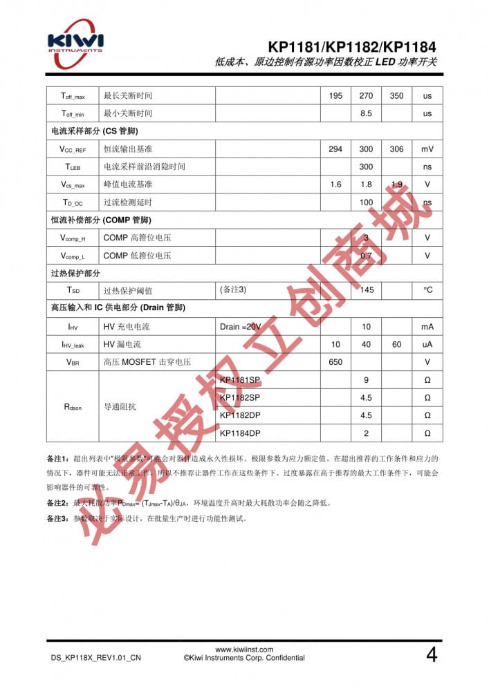 KP1181SPA datasheet page 4