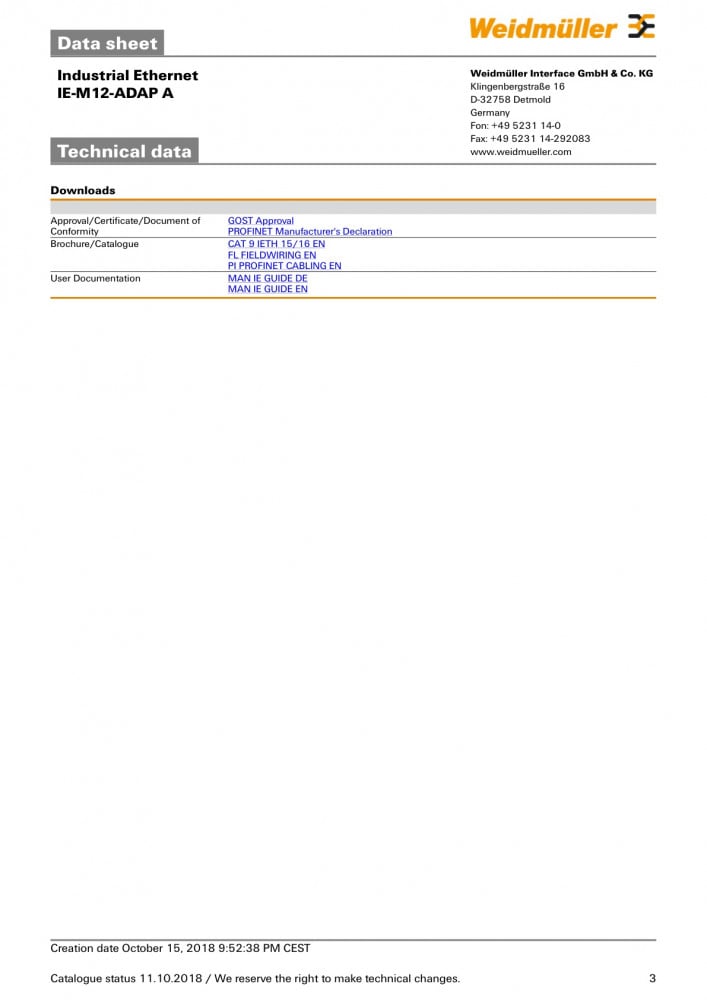 WEIDMULLER 8901630000 dimensioned drawing