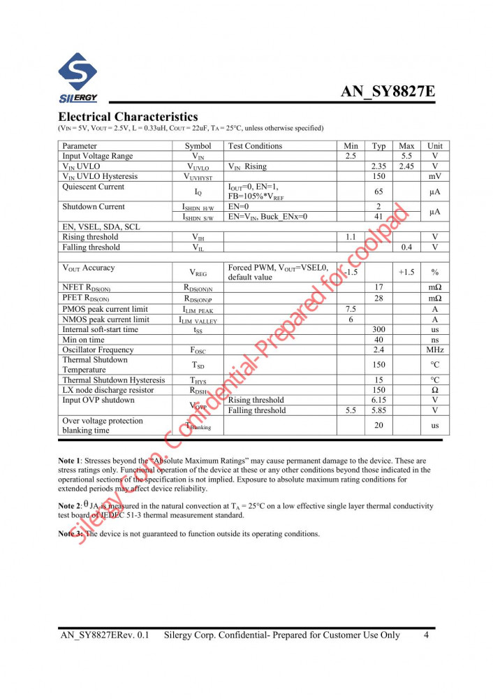 SY8827EPKC datasheet page 4