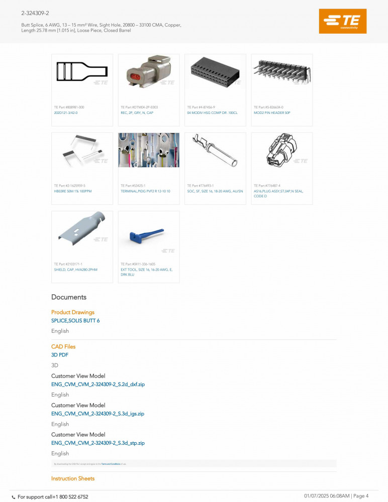 TE Connectivity 2-324309-2 technical document page 4
