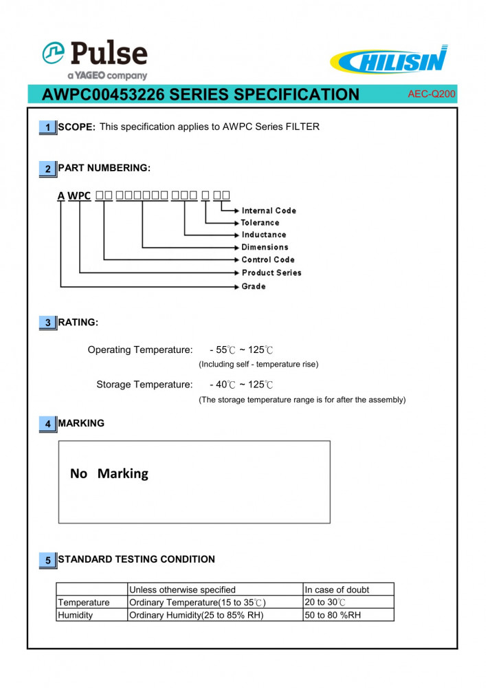 Chilisin AWPC specification page 2
