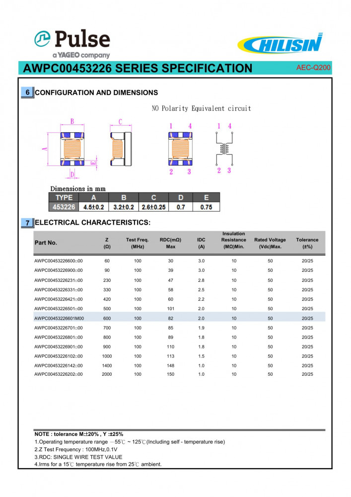 Chilisin AWPC specification page 3