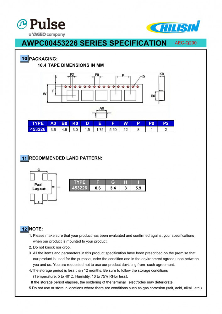 Chilisin AWPC specification page 8