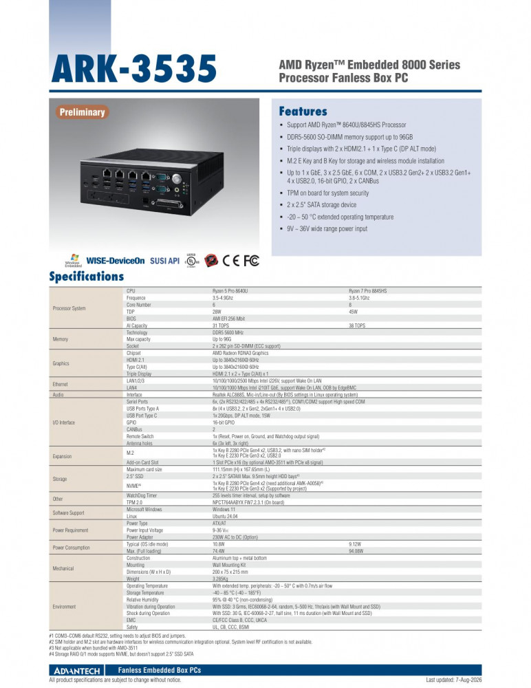 ARK-3535 technical document page 1