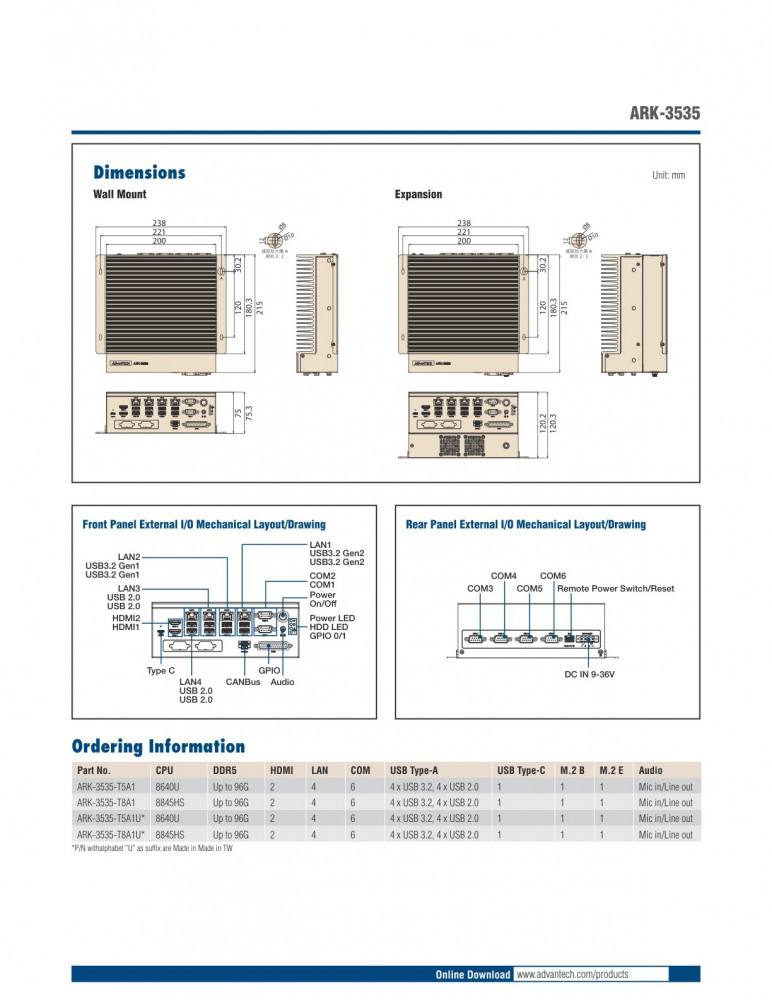 ARK-3535 technical document page 2