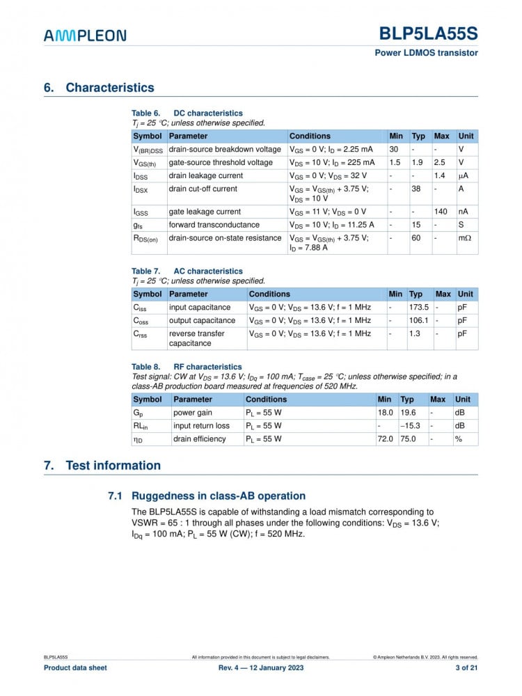 BLP5LA55SXY datasheet page 3