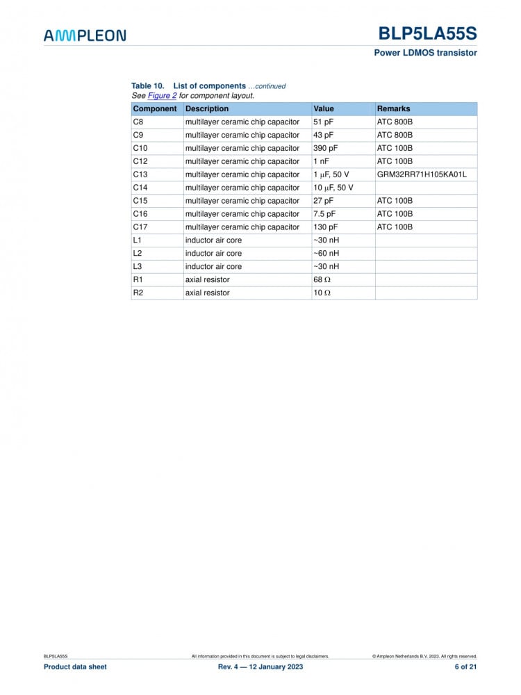 BLP5LA55SXY datasheet page 6