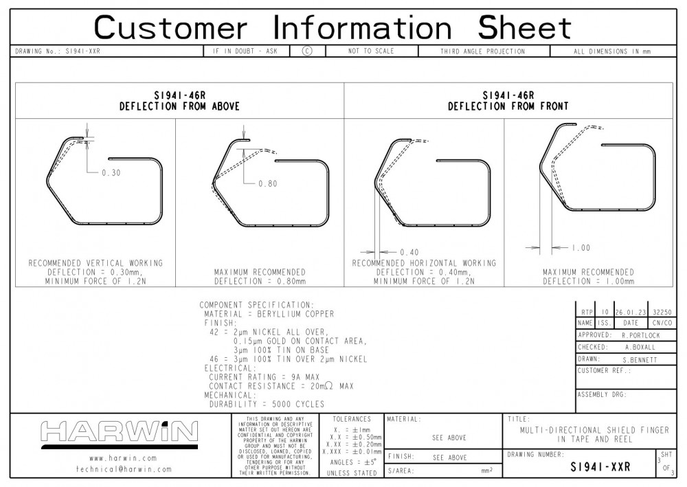 Harwin S1941-46R technical drawing page 2