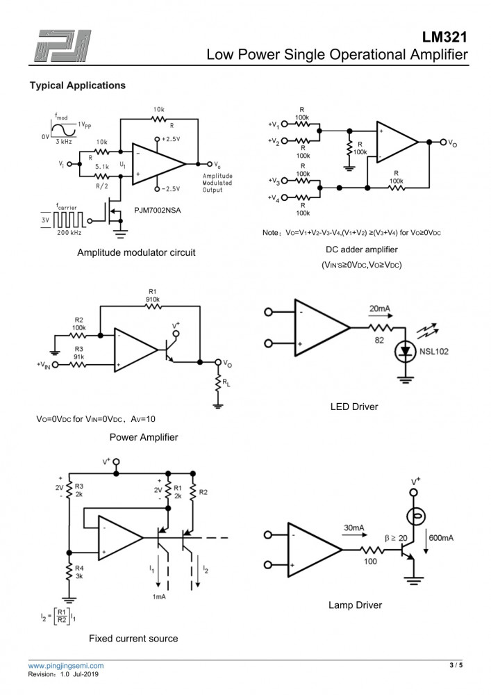 LM321 technical document page 3