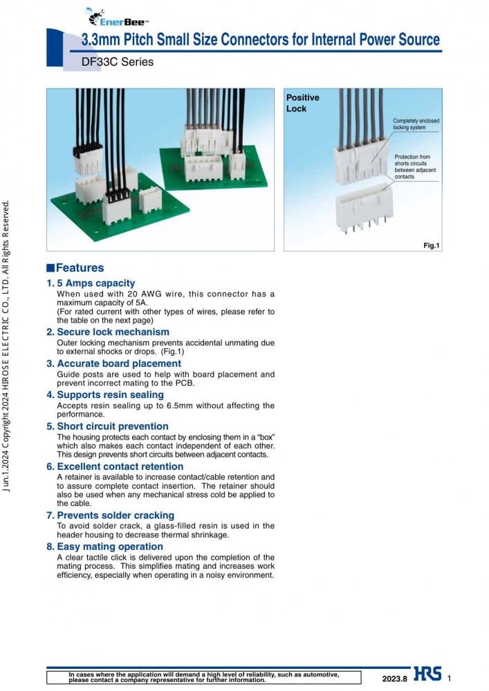 HRS DF33C datasheet page 1