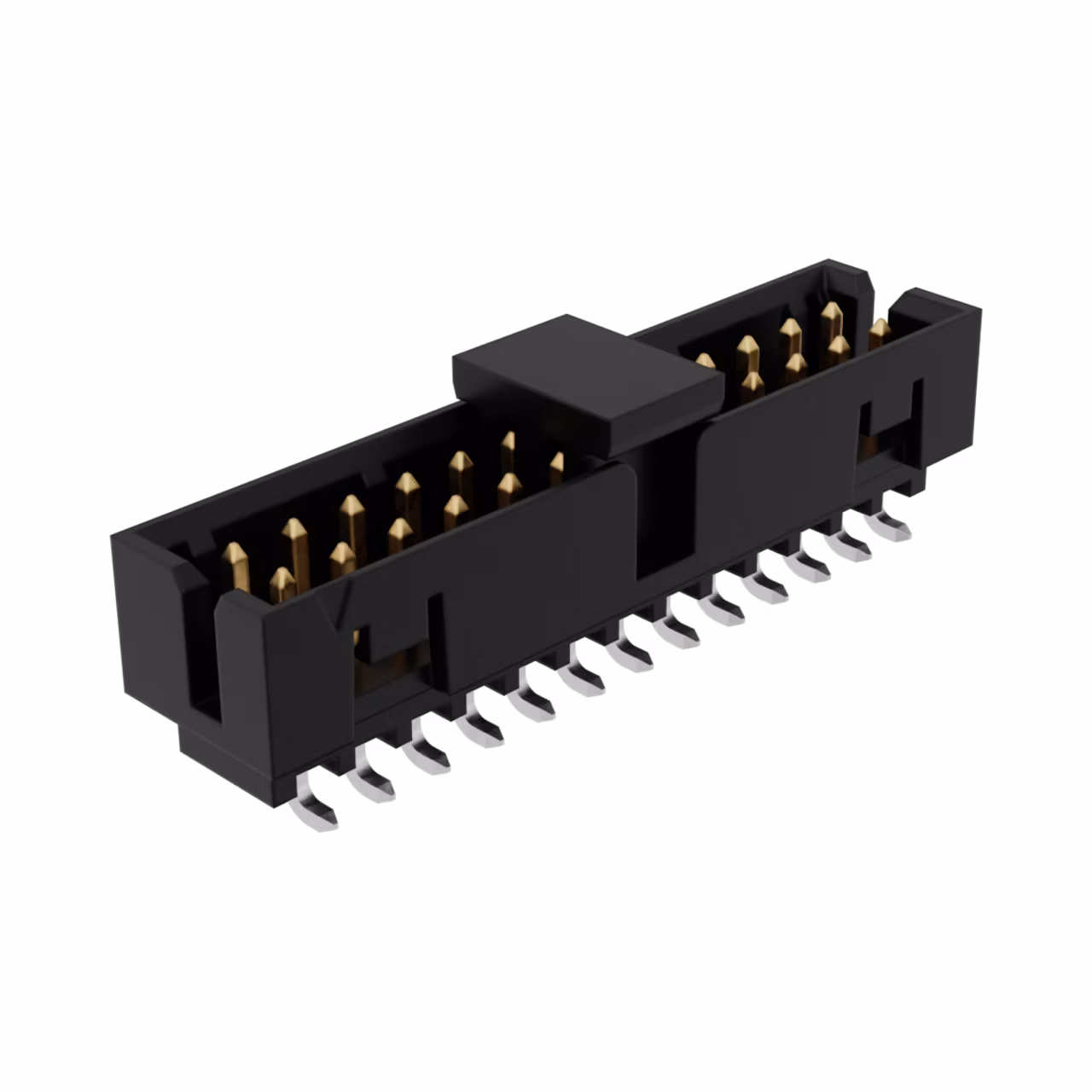 2.00mm Pitch, Milli-Grid PCB Header, Dual Row, Vertical, Surface Mount, Shrouded, 26 Circuits, 0.05µm Gold (Au) Plating, Dual Side Slots, Dual Friction Locks, Center Polarization, with Cap, Tape and Reel