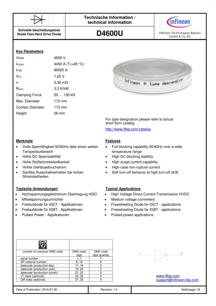D4600U technical information page 1