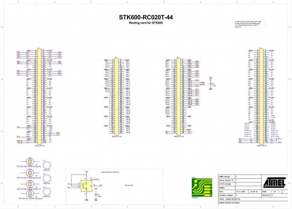 STK600 routing card technical drawing